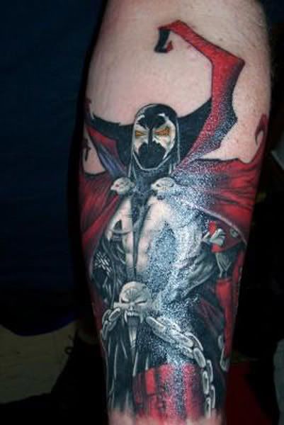 My nephew's new Spawn tattoo.....
