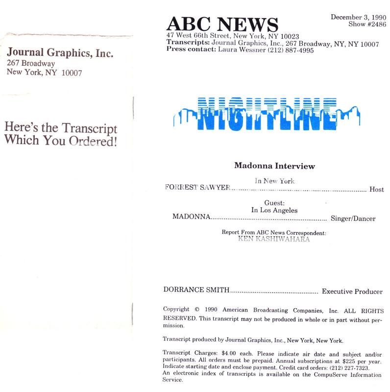 Let's revisit the famous "Nightline" interview... - Madonna - FOTP